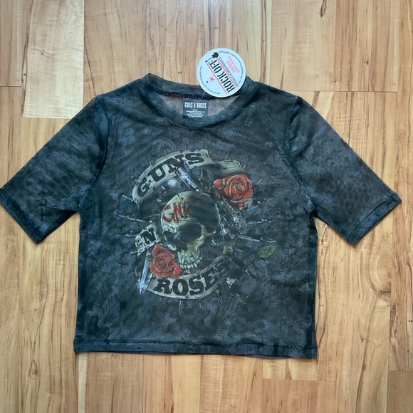 Guns N’ Roses | Tops | Guns N Roses Cropped Sheer Top Small | Poshmark